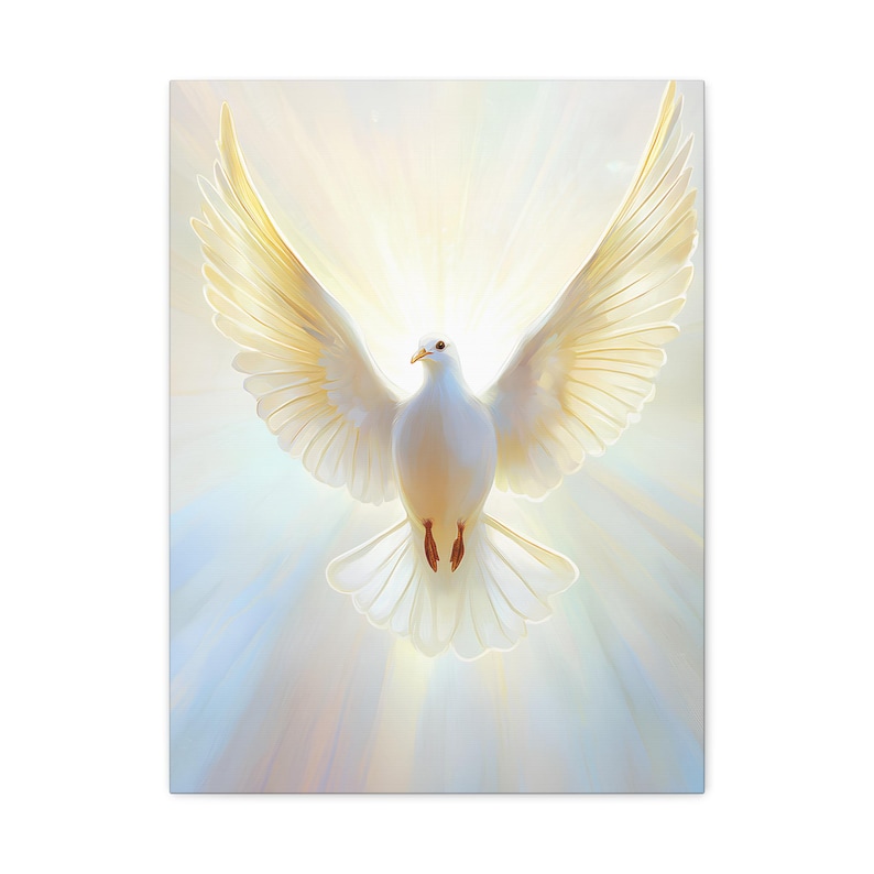 Radiant White Dove Spiritual Art Print Peaceful Dove Illustration Wall ...
