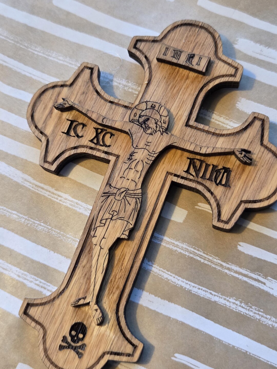 Orthodox Crucifix - Oak, Laser Engraved - Etsy