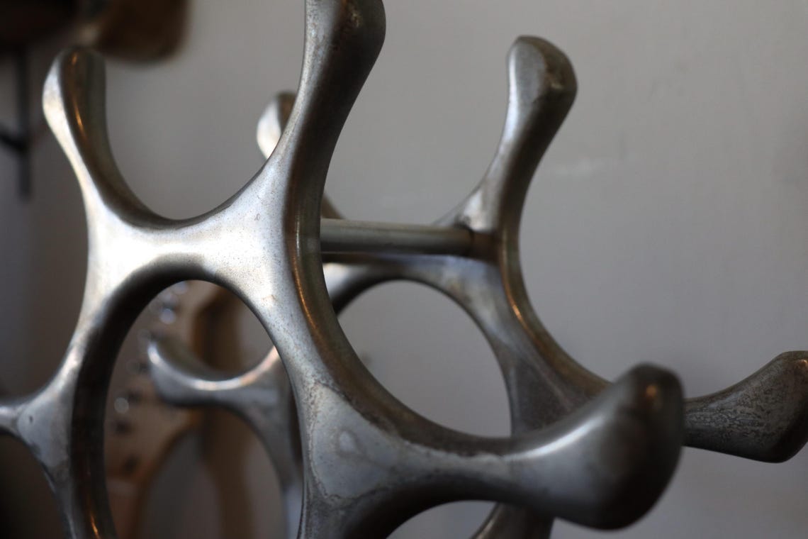 Vintage Aluminium Wine Rack by Michael Noll 6 Bottle Wine Rack 1980s ...