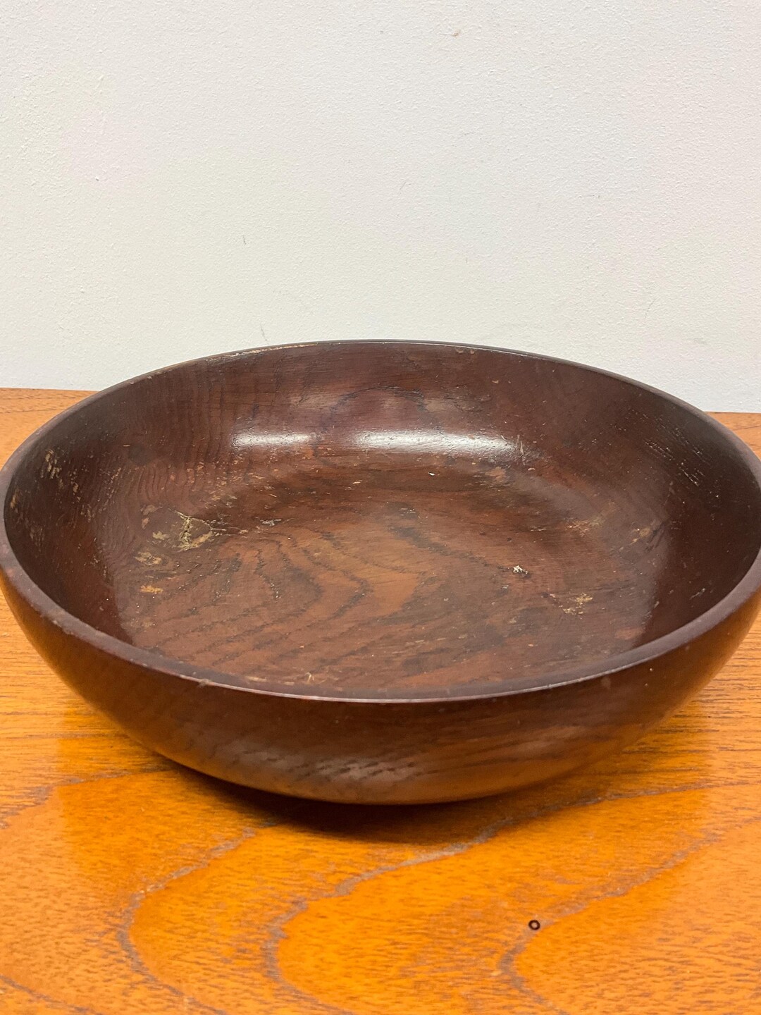 1940s Hand Turned Wooden Bowl Made in Wales UK Heavy Decorative Bowl ...