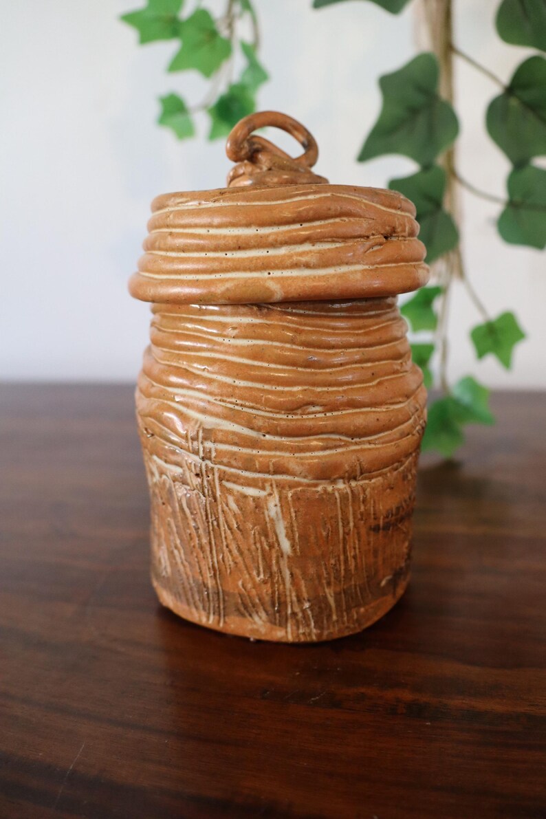Handmade Coil Pottery Lidded Jar Artist Signed Studio Pottery Quirky ...