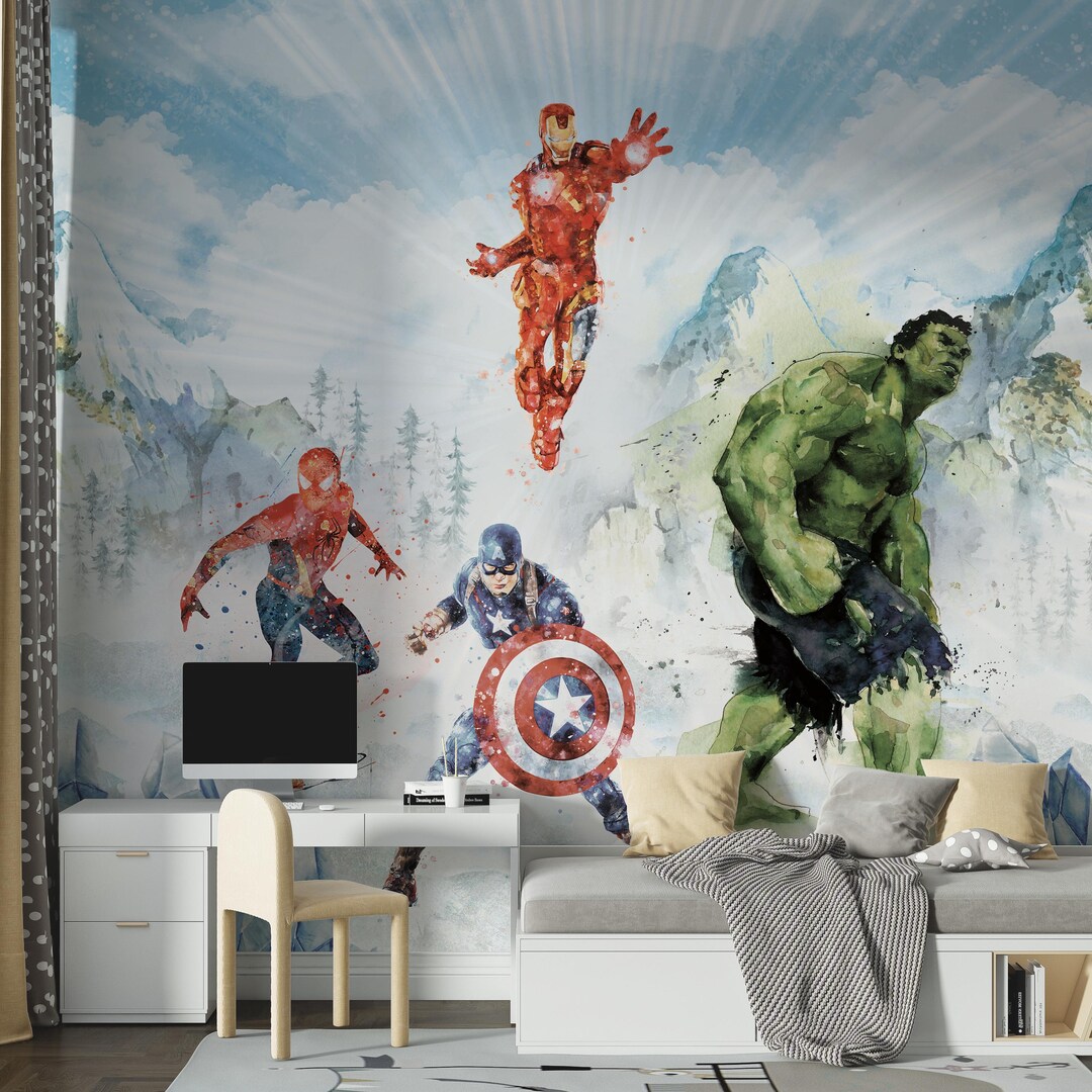 Avengers Pattern-wallpaper 3D Poster-simple Classic-artistic-living ...