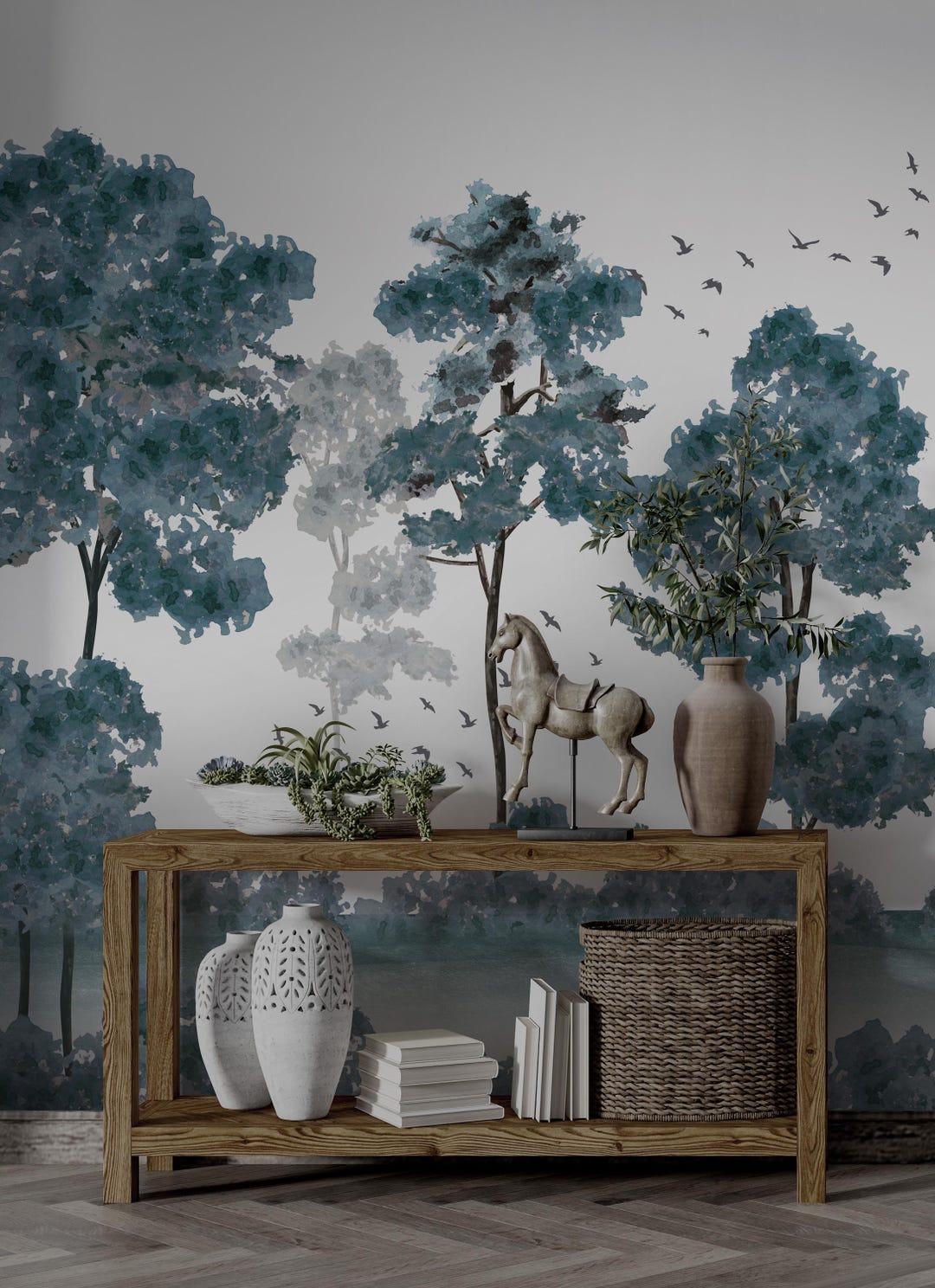 Tree Patterned Wallpaper - Forest Pattern - Wallpaper 3D - Artistic ...