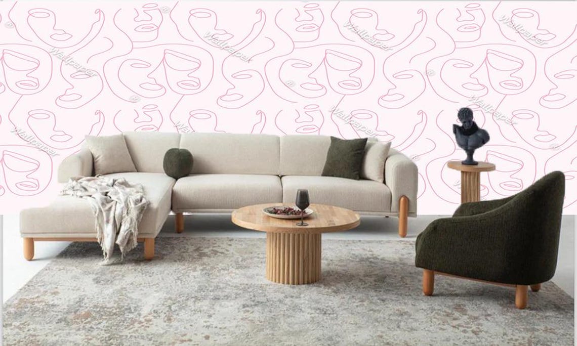 Human Face Patterned Wallpaper - Wallpaper 3D Poster - Artistic ...