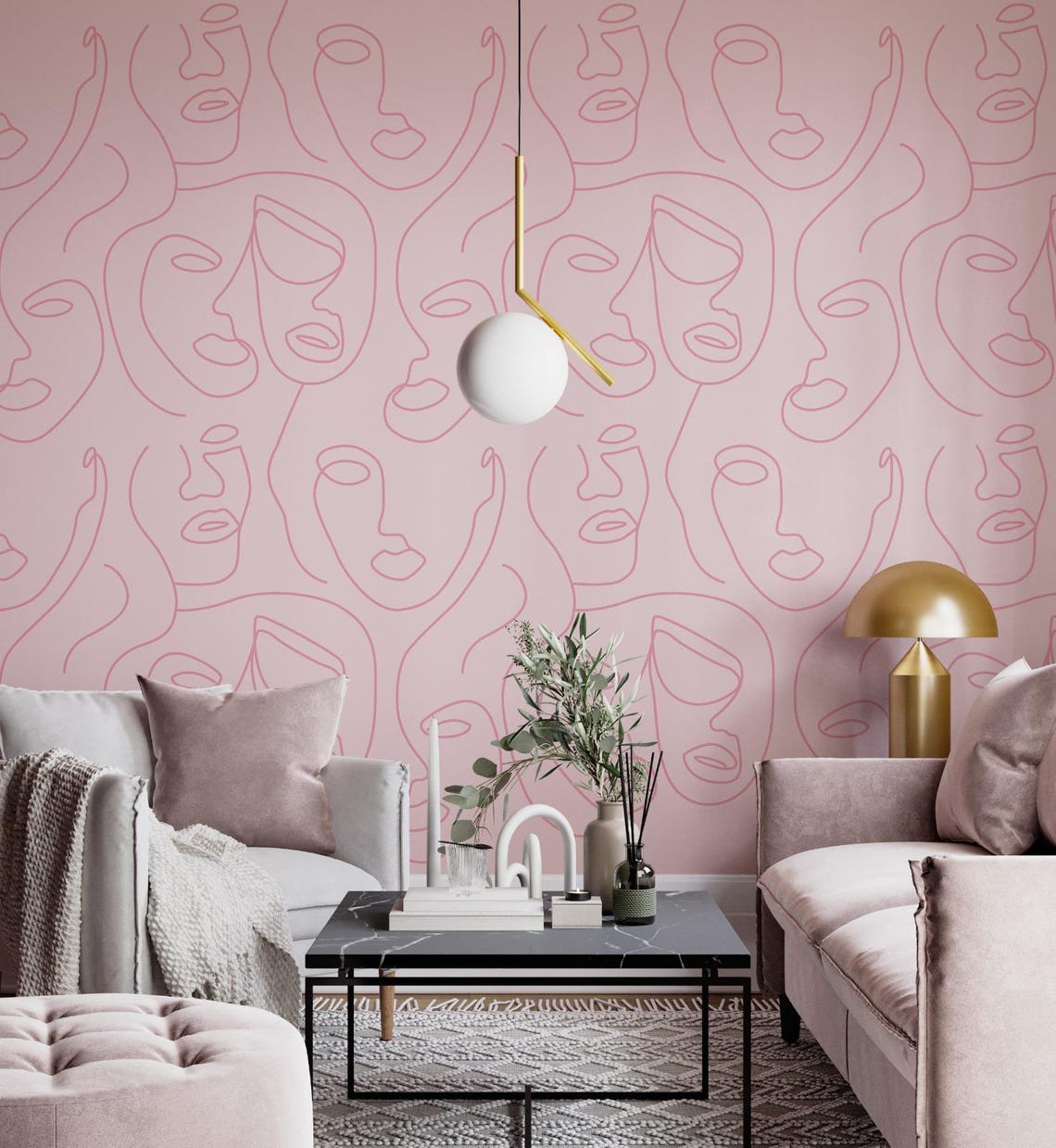 Human Face Patterned Wallpaper - Wallpaper 3D Poster - Artistic ...