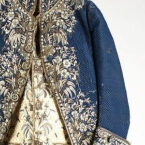 Men's Blue Custom Made 3pc History Suits Floral Embroidered Rococo ...