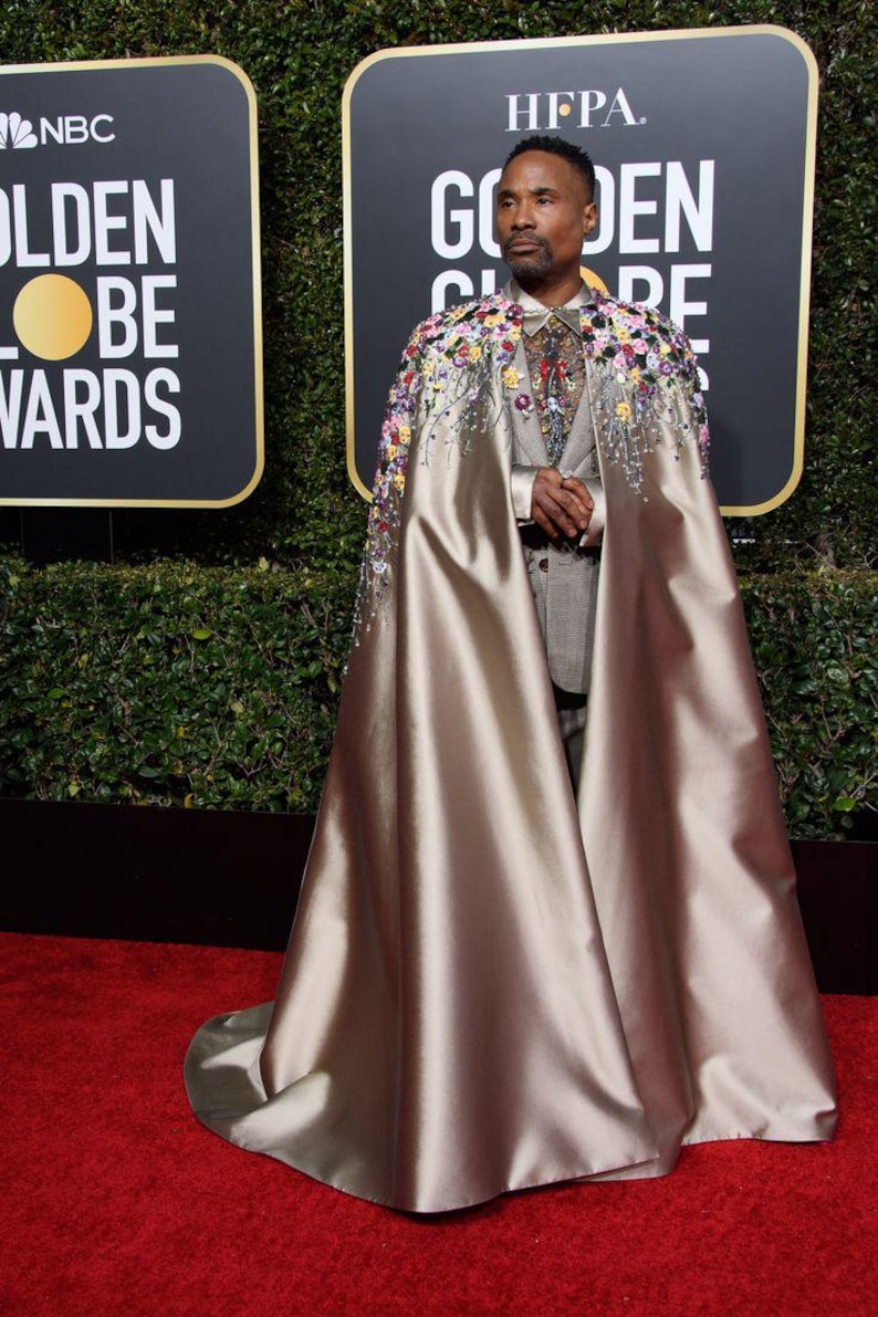 Men Gold Satin Capes Embroidery Crystal Embellished Wedding Attire - Etsy