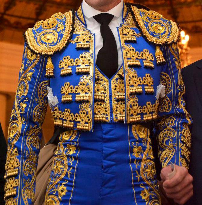 Men's Blue Matador Suit: Golden Embroidered Spanish Bullfighting Outfit ...