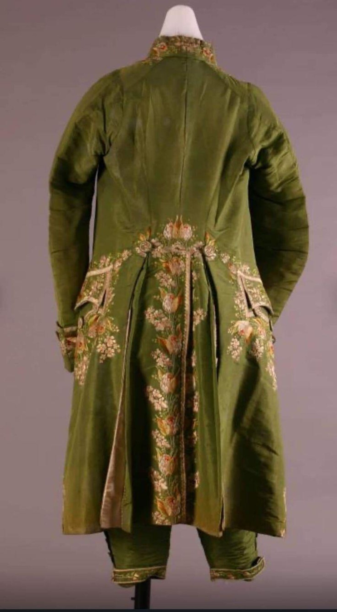 Men Customized Green 2pc Rococo 18th Century Floral Embroidered Groom's ...