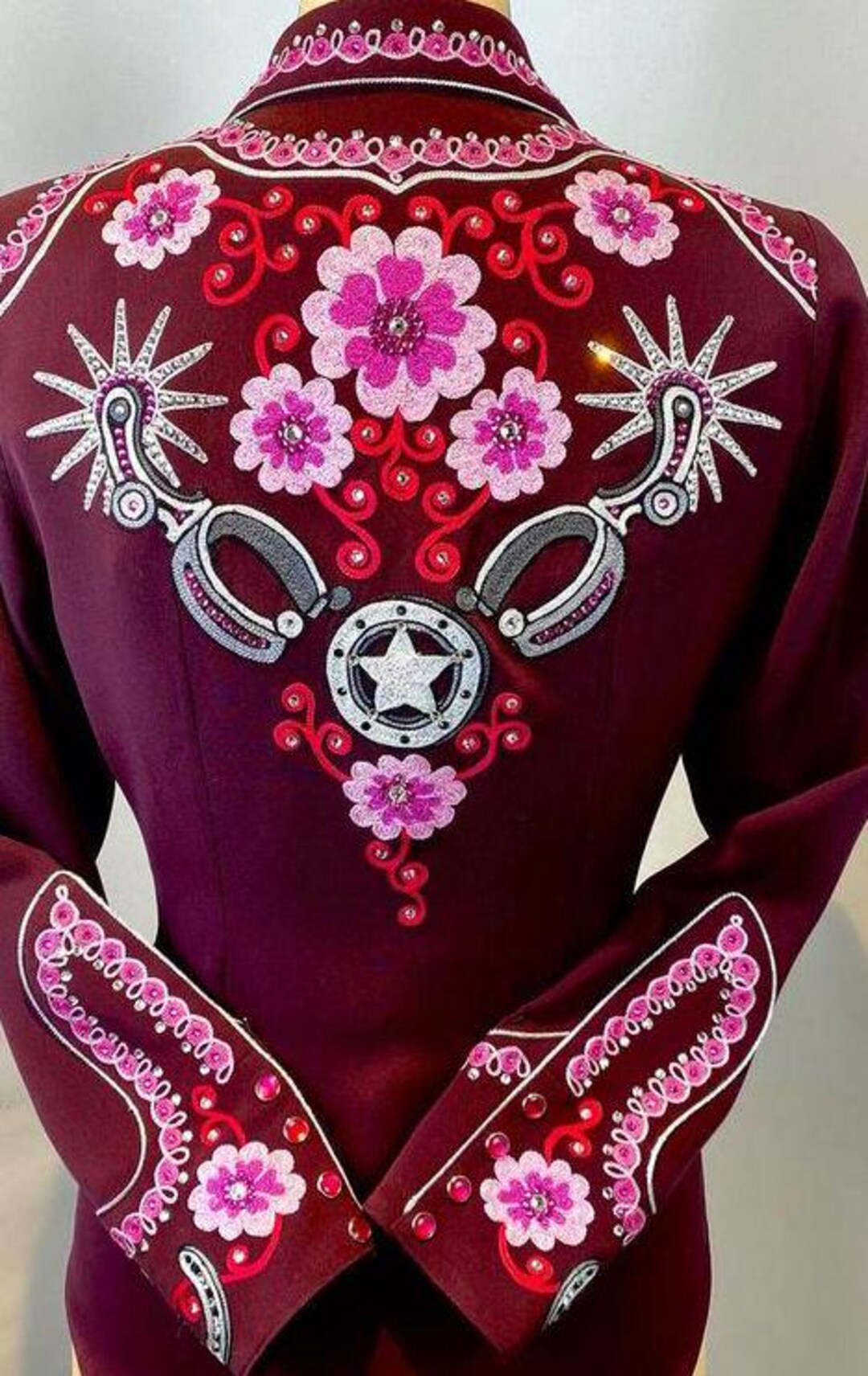 Men Purple Customized Western Shirt Floral Embroidered Western Wedding ...