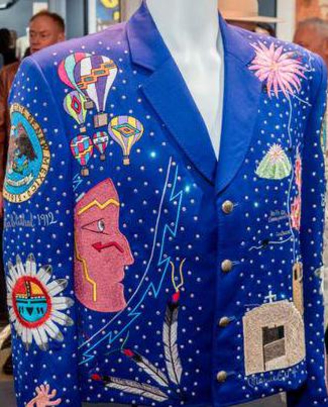 Men's Customised Blue Blazers Embroidered Rhinestone Blazer Outfit for ...