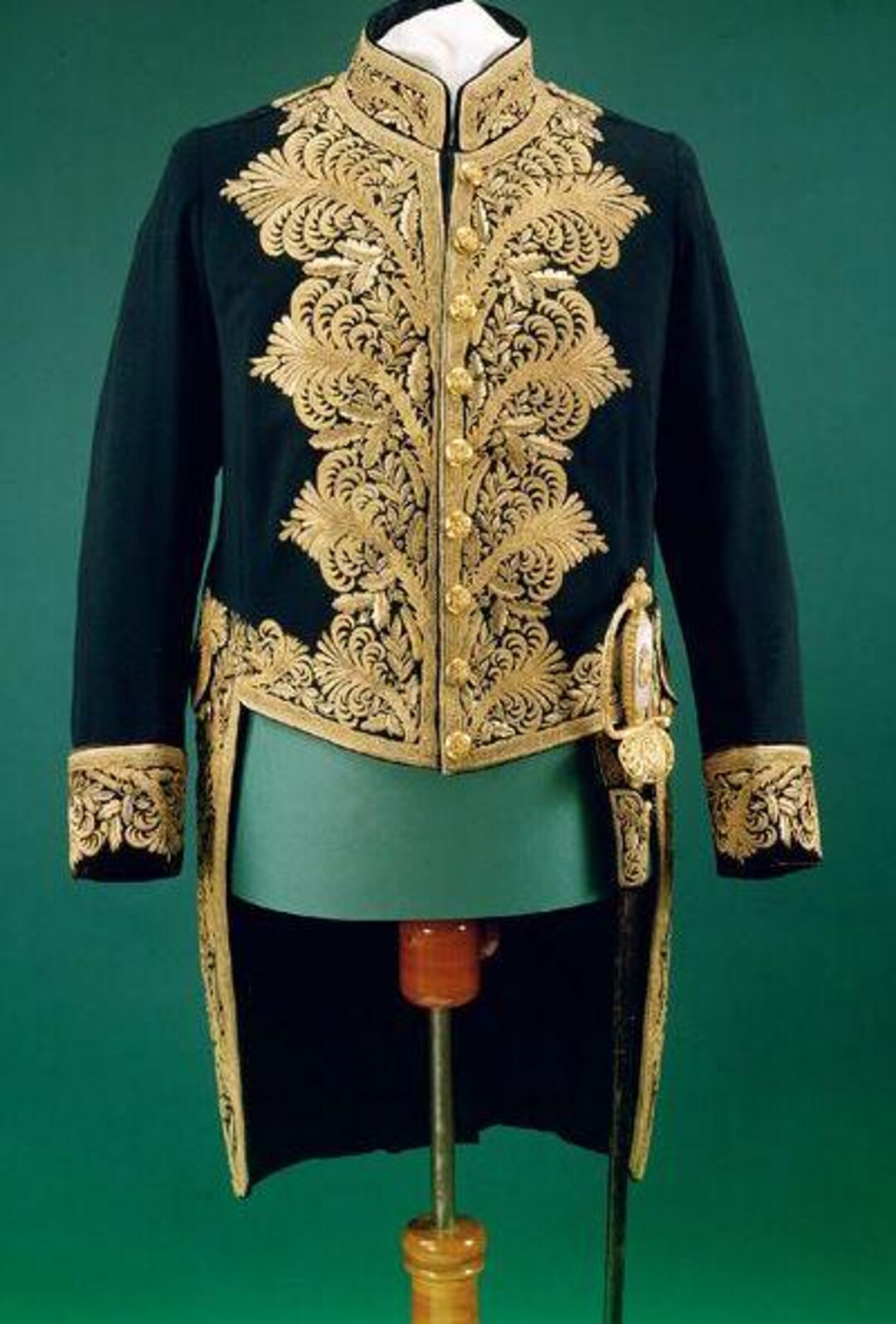Men's Blue Customized History Suit Gold Embroidered Rococo Wedding ...