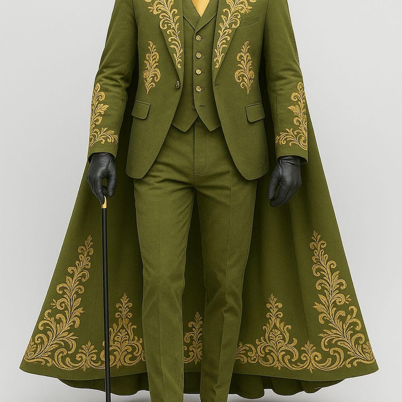 Green Suit With a Cape - Etsy