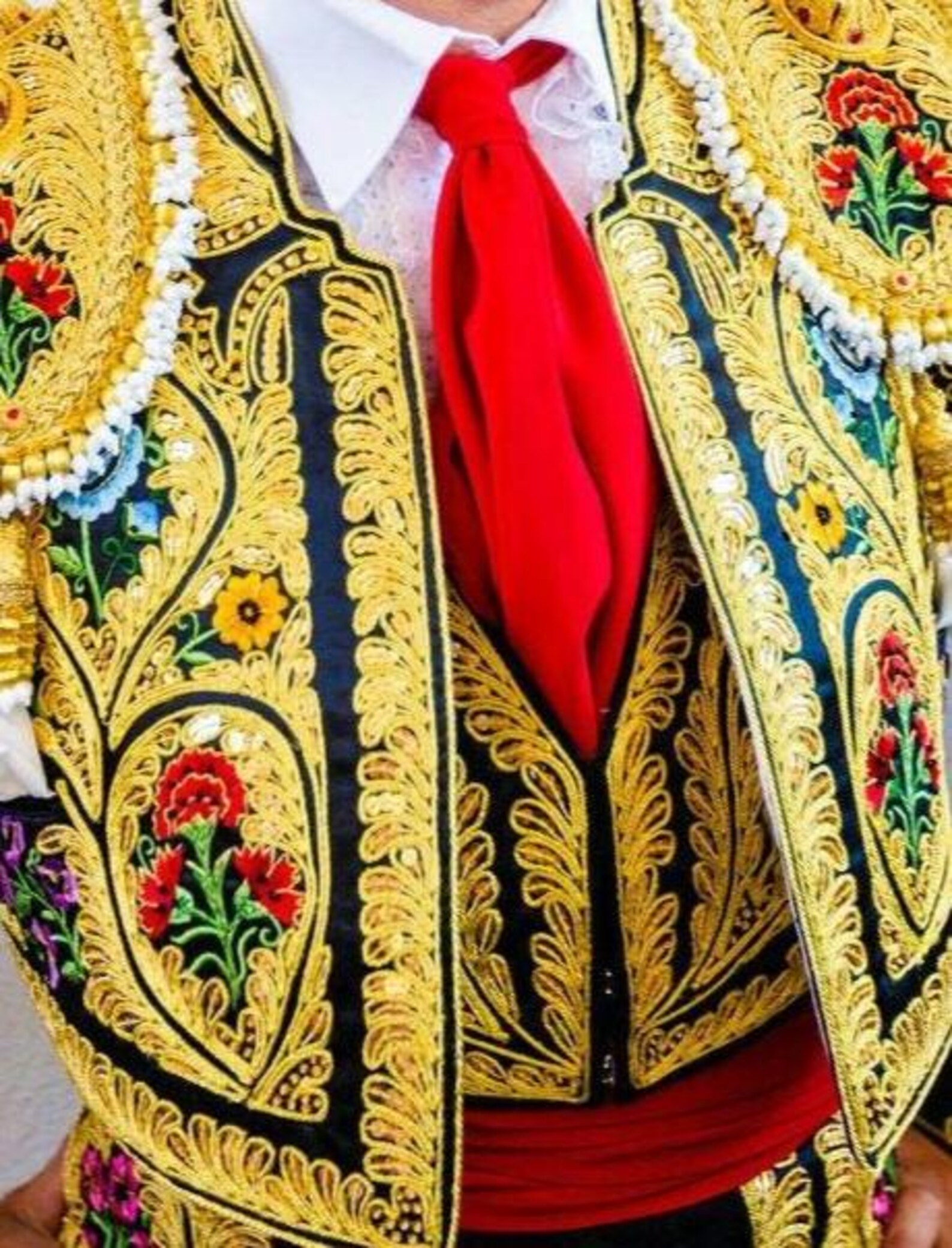 Men's Blue Matador 3pc Suit Golden Embroidered Sequin Embellished ...