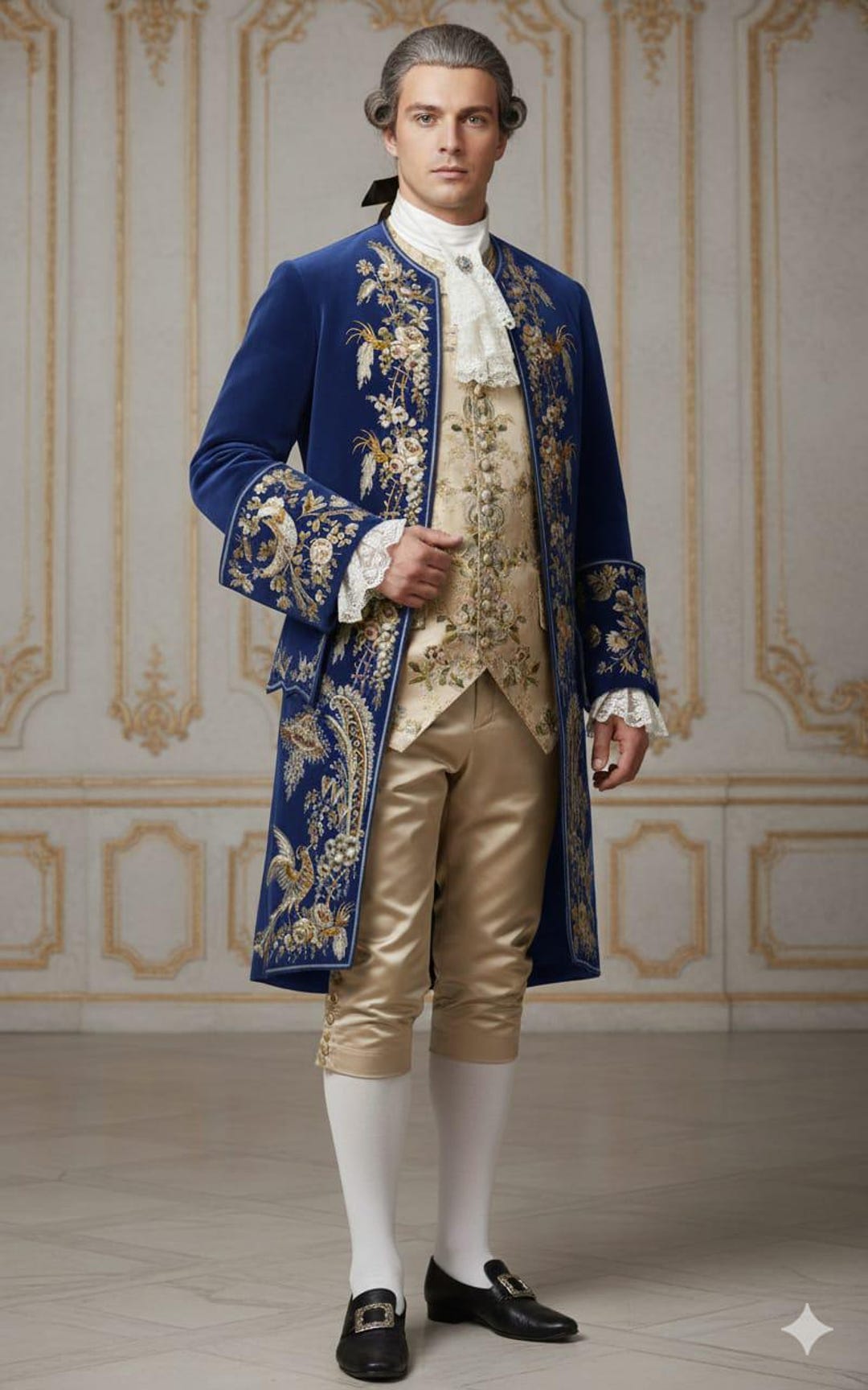 Men's Blue Customized 3 Piece Rococo History Suit 18th Century ...