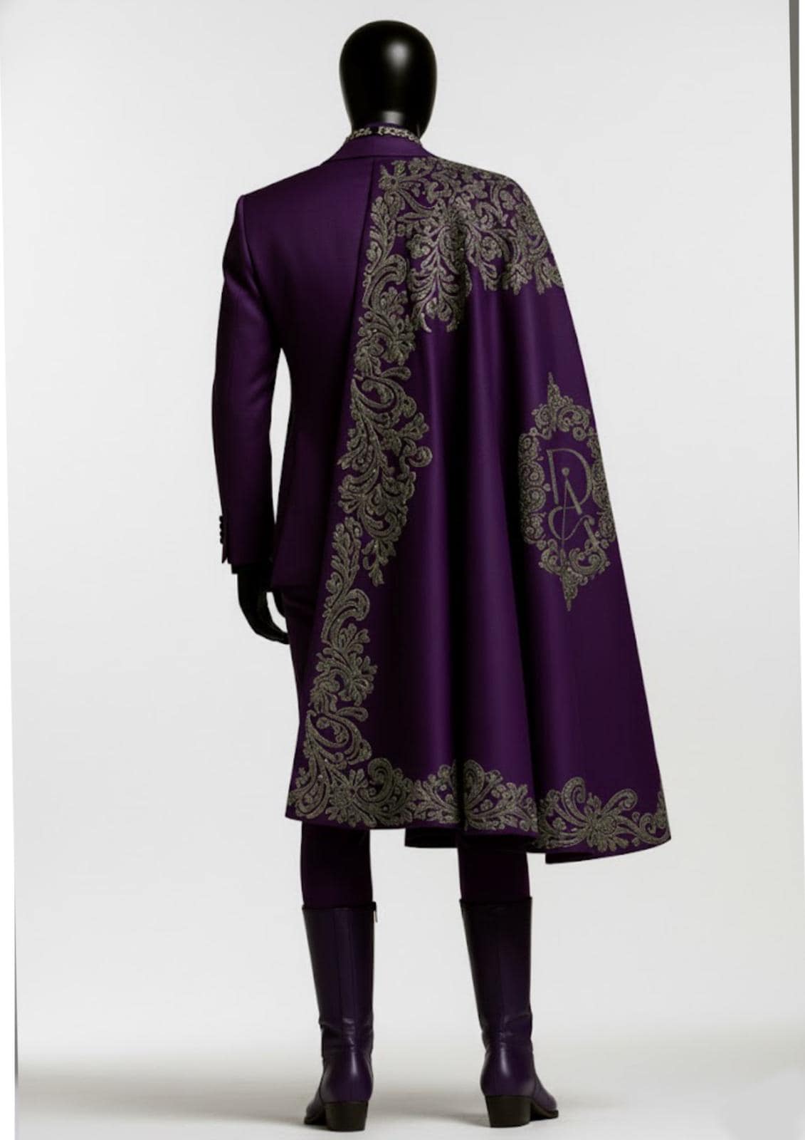 Men Purple 4-piece Suit – Customized Initial Embroidered Wedding Suit ...