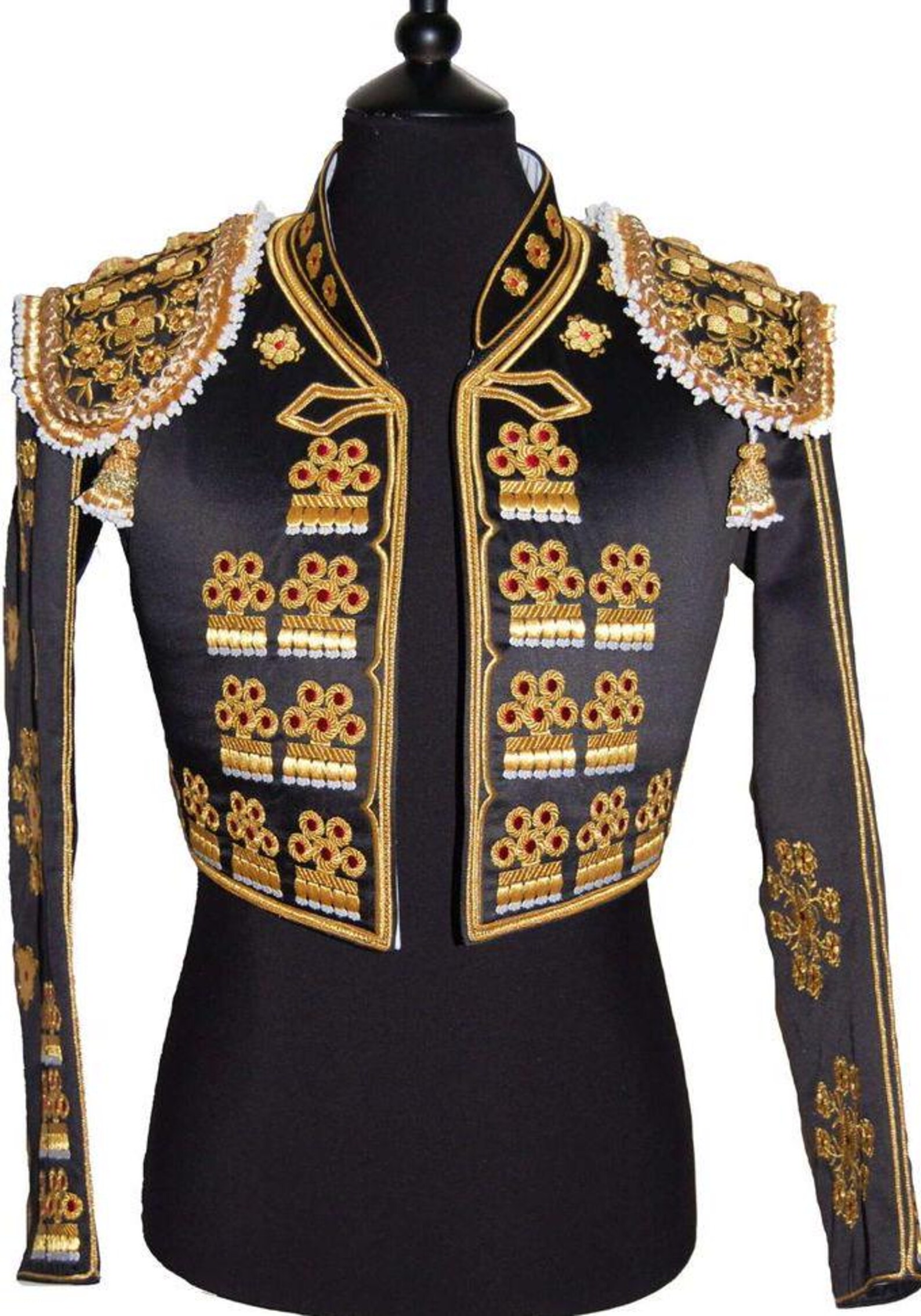 Men Customized Black Matador Suits Gold Embroidered Matador Bull ...