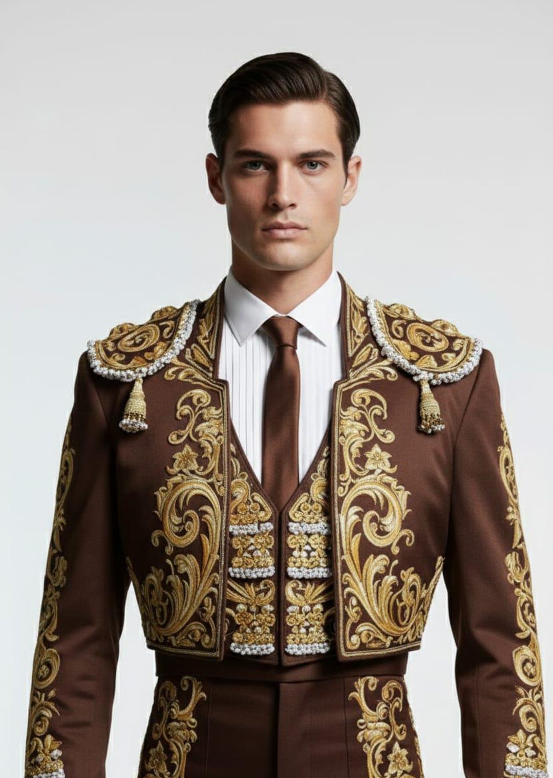 Men Brown Customized 3pc Matador Suit Spanish Bullfighting Attire - Etsy