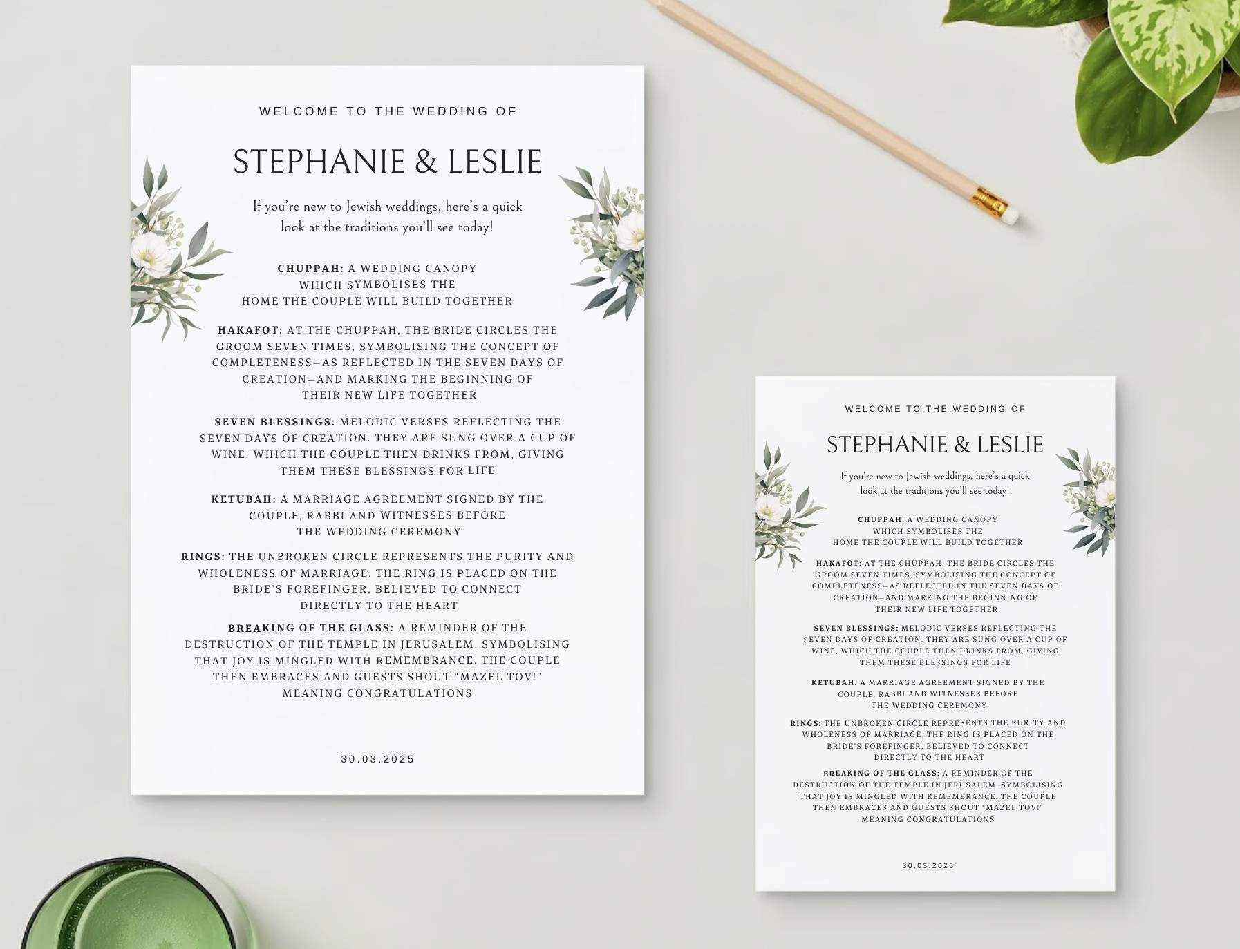 Editable Jewish Wedding Program Template – Customisable Ceremony Guide ...