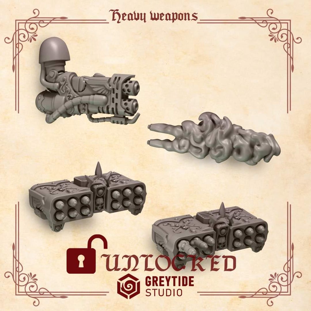 Crimson Lords Heavy Weapons Pack by Greytide Studio - Etsy