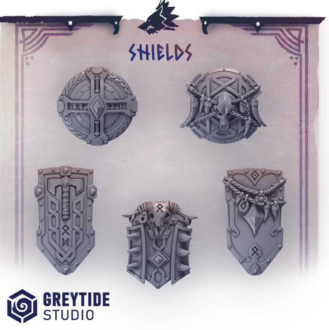 Primal Hounds Shield Set by Greytide Studio - Etsy
