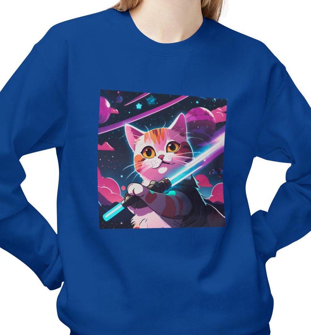 Cute Cartoon Cat Lightsaber Design Gift for Cat Lovers Cozy Winter ...