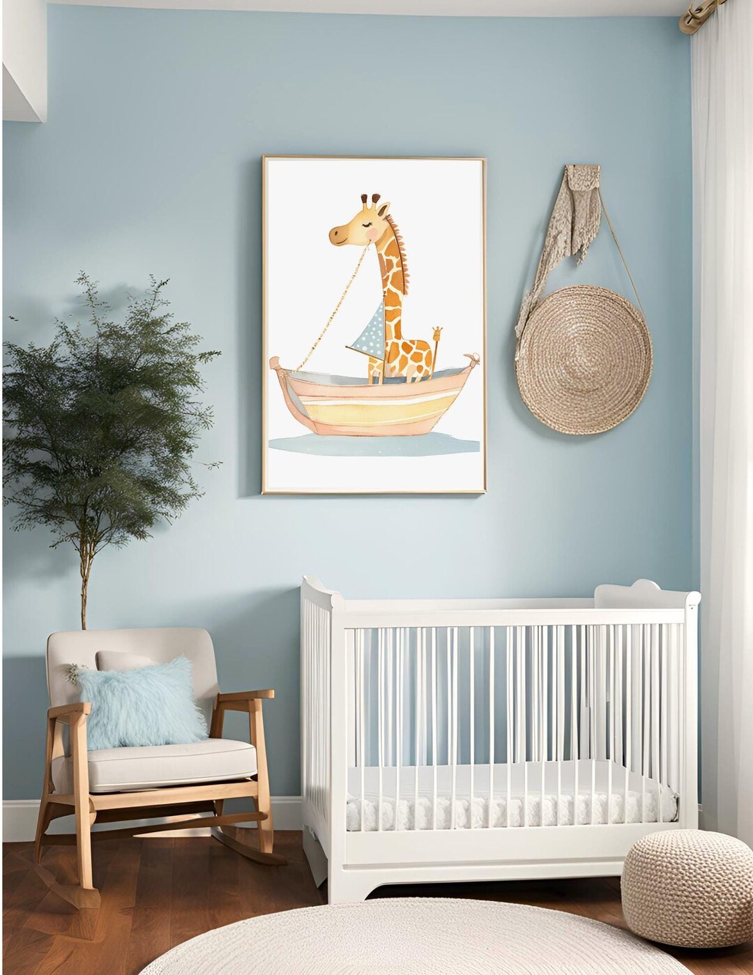 Safari Nursery Decor, Vintage Giraffe Wall Art, Boy Nursery Print ...