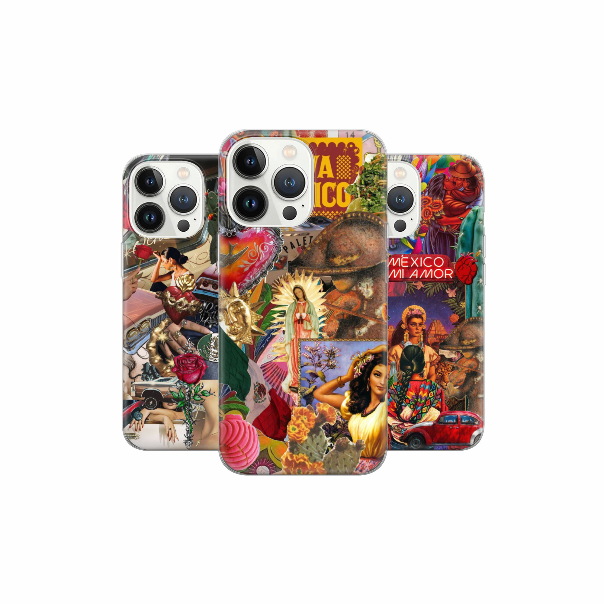 Viva Mexico Phone Case, Latin Collage Art, Soft Gel Cover - Etsy