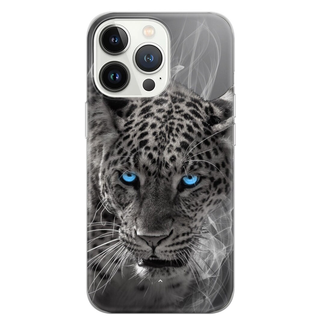 Snow Leopard Phone Case Hidden Predator Cover for iPhone 16 Pro, 15, 14 ...