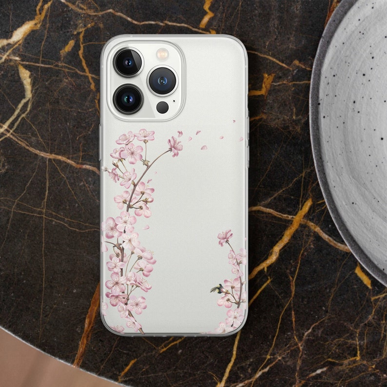 Sakura Cherry Blossom Phone Case, Floral Japan Gel Cover - Etsy