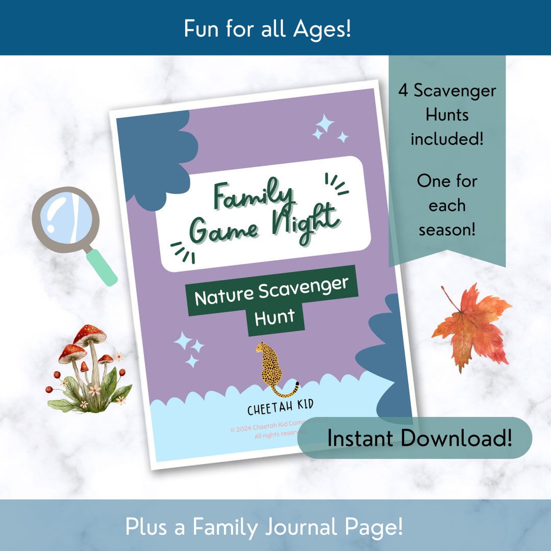4 Nature Scavenger Hunt Printables for Kids Seasonal Nature Walk ...
