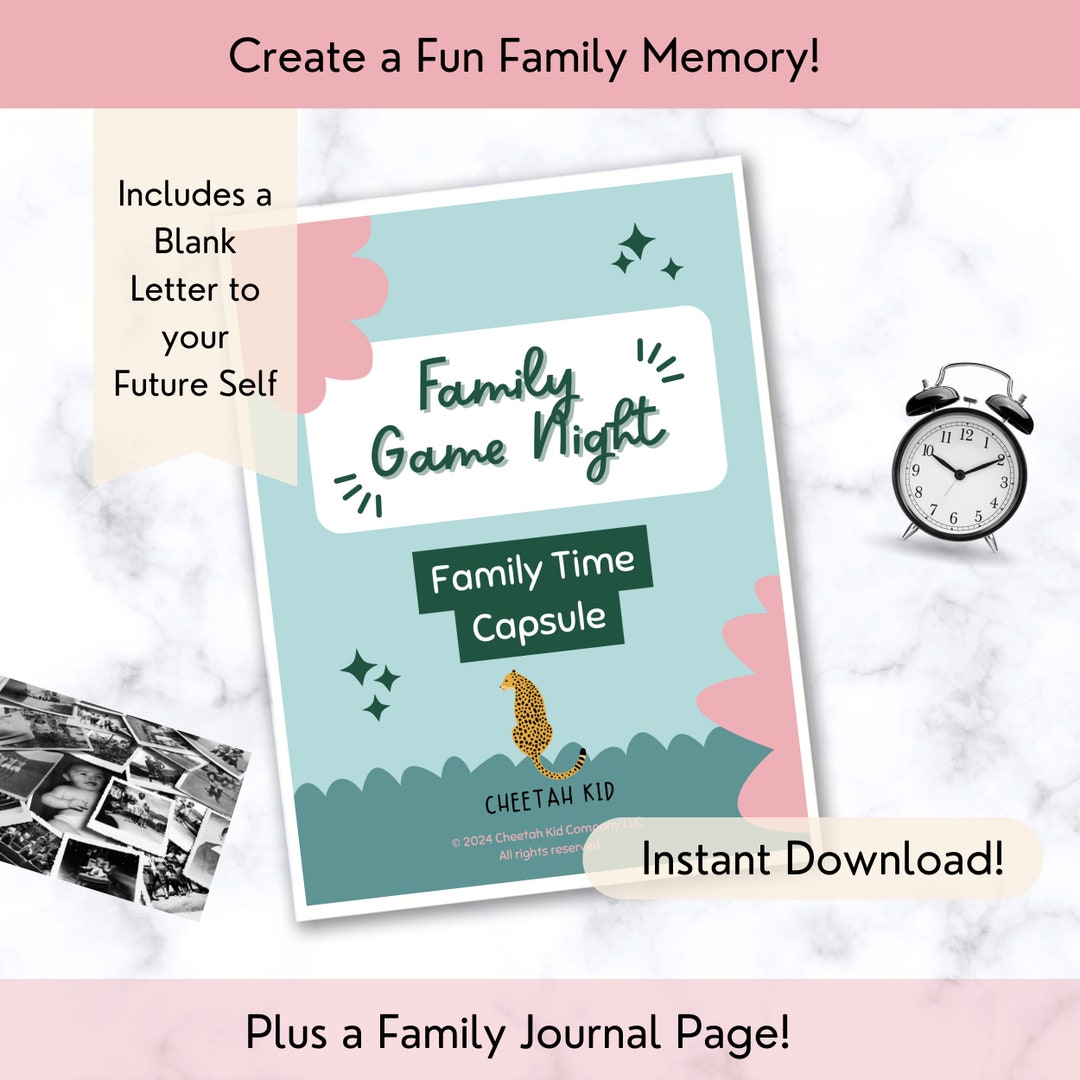 Family Time Capsule Family Game Night Family Time Together Printable ...