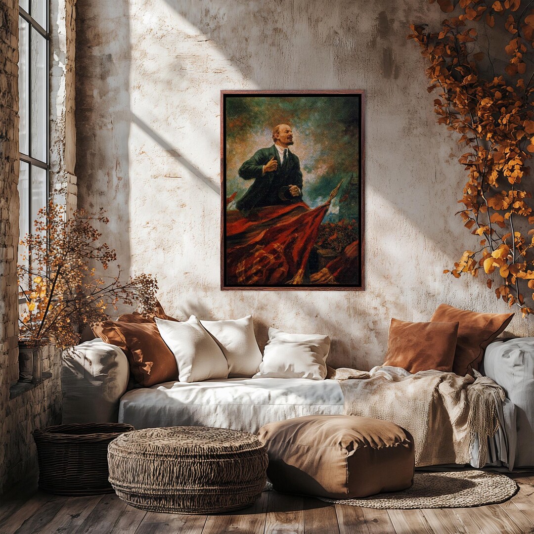 Soviet Leader Vladimir Lenin Canvas Painting, Modern Canvas Wall Decor ...