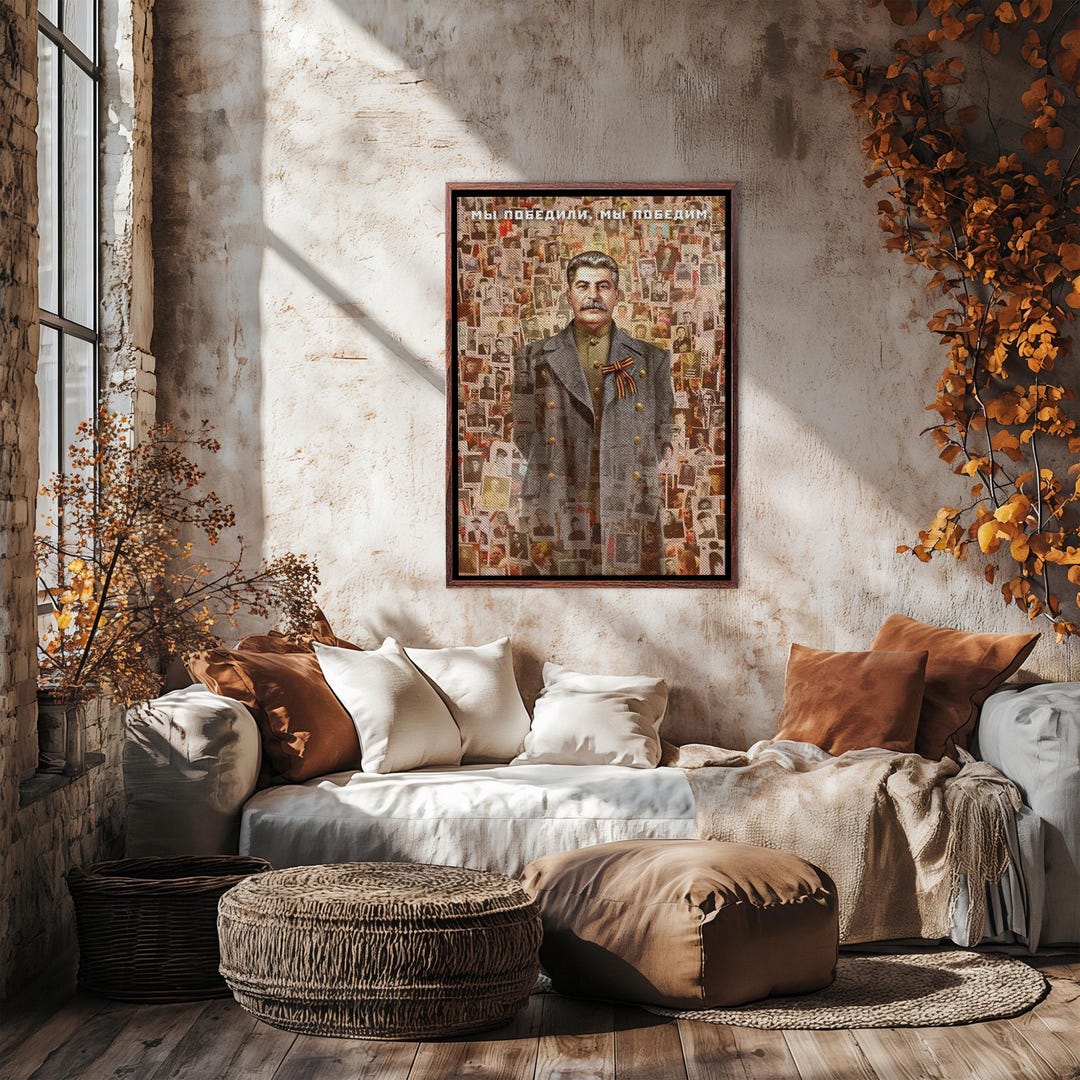 Joseph Stalin Russia and Soviet Union Canvas Painting, Framed Portrait ...