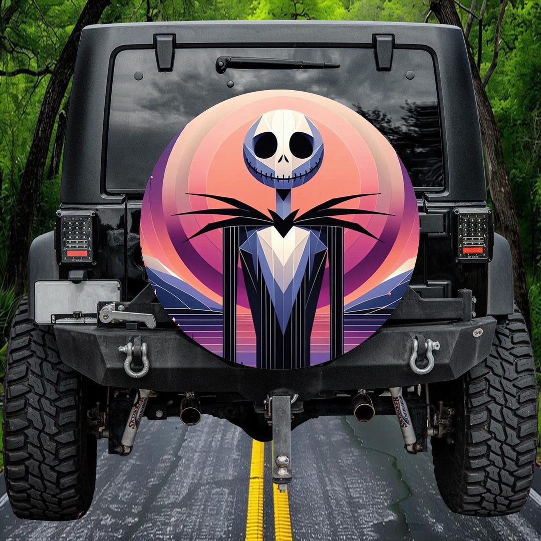 Jack Skellington Inspired SUV & Jeep Tire Cover Spooky Halloween Trunk ...