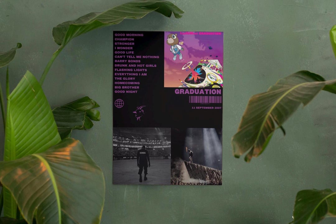 Kanye West Graduation Album Poster, Tracklist Poster, A3 Poster, A4 ...