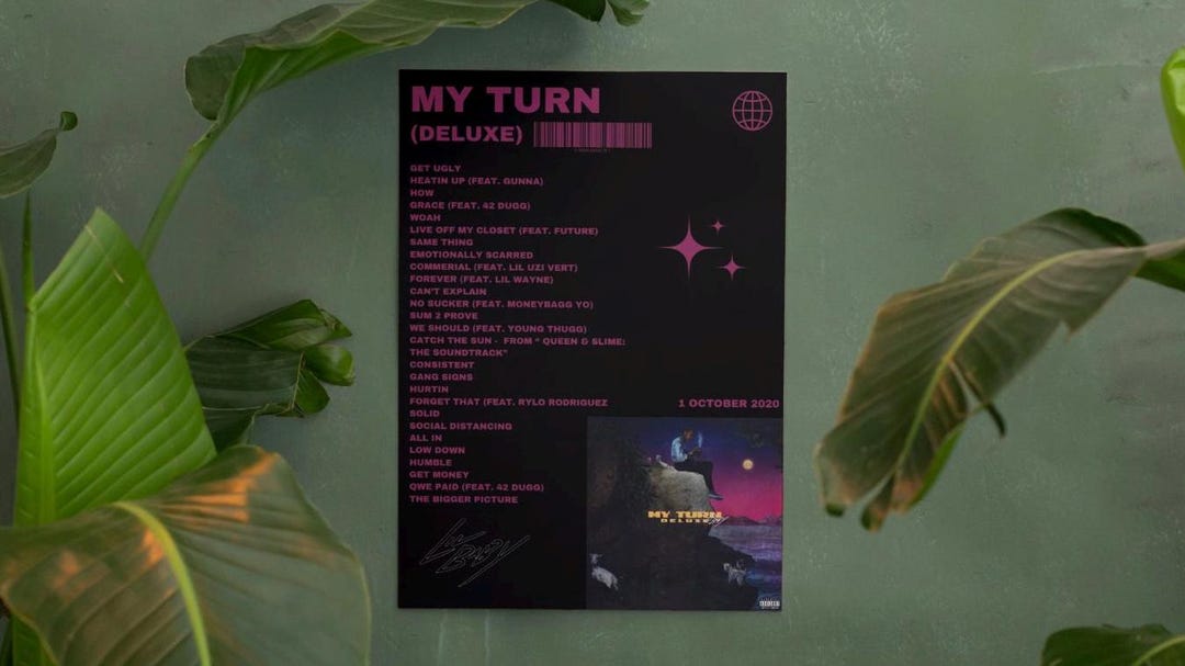 Lil Baby My Turn Deluxe Album Poster, Tracklist Poster, A3 Poster, A4 ...