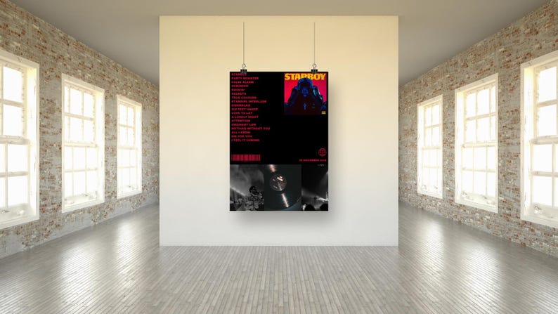 The Weeknd Starboy Album Poster, Tracklist Poster, A3 Poster, A4 Poster ...