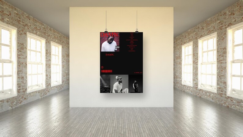 Kendrick Lamar Damn Album Poster, Tracklist Poster, A3 Poster, A4 ...