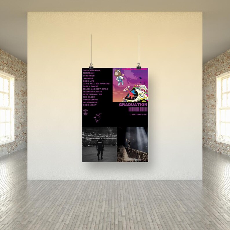 Kanye West Graduation Album Poster, Tracklist Poster, A3 Poster, A4 ...