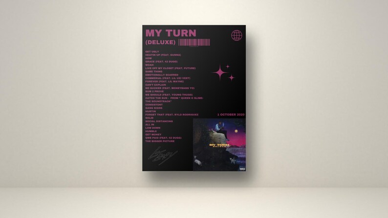 Lil Baby My Turn Deluxe Album Poster, Tracklist Poster, A3 Poster, A4 ...