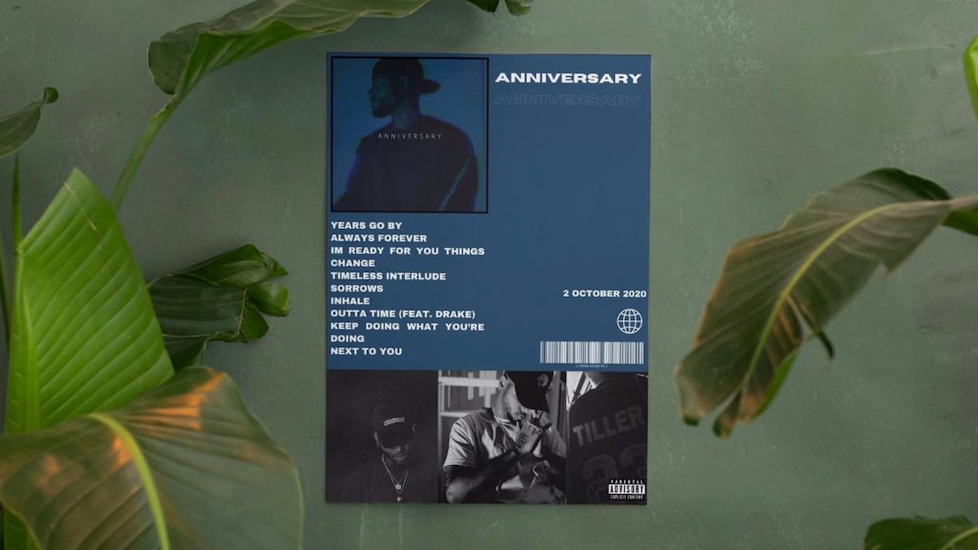 Bryson Tiller Anniversary Album Poster, Tracklist Poster, A3 Poster, A4 ...