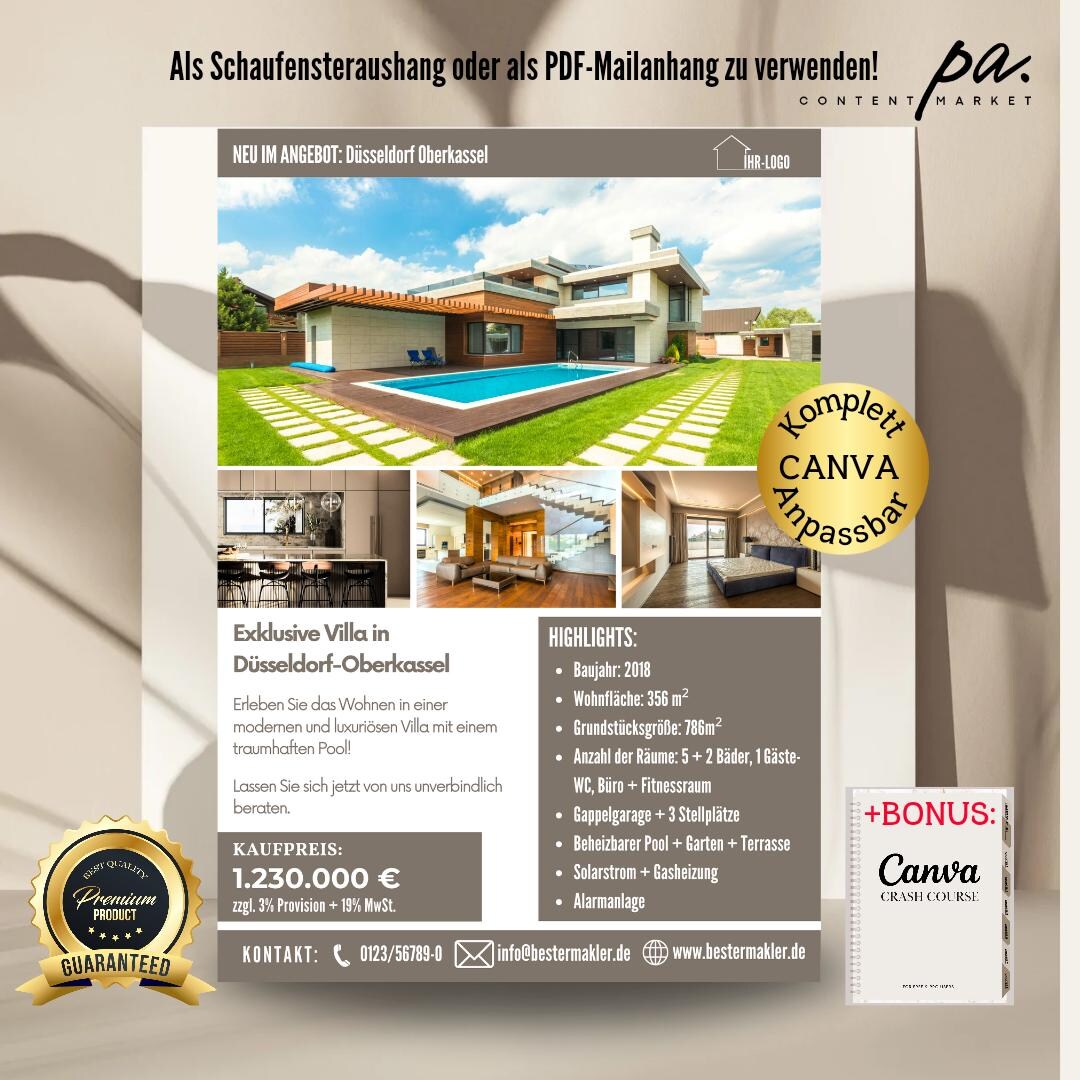 Window Display Real Estate Flyer Exposé Agent Advertising Canva ...