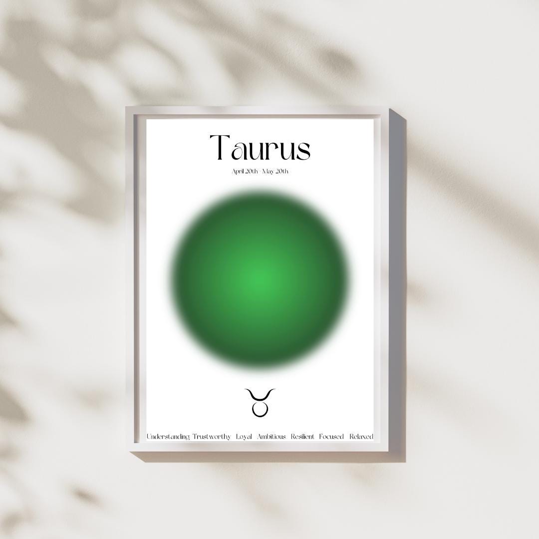 Taurus Star Sign Poster Zodiac Sign Poster, Astrology Wall Art, Trendy ...