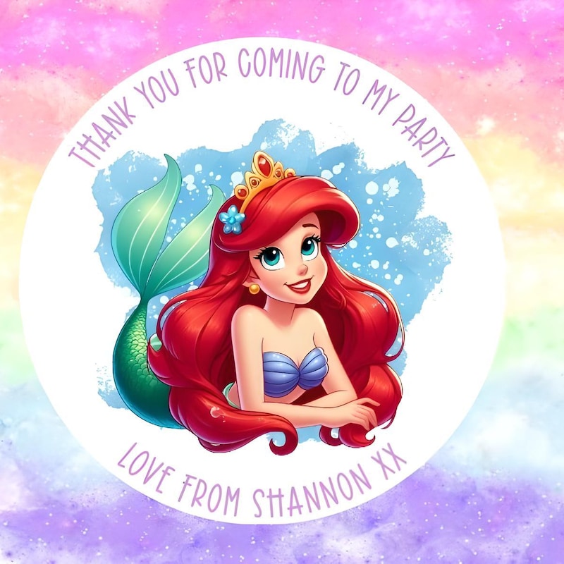 Ariel Cake Stickers - Etsy UK