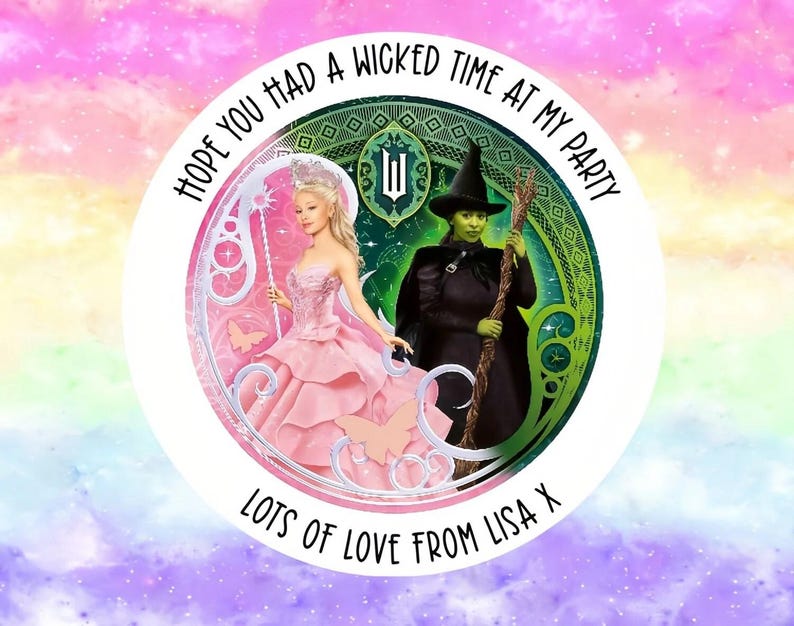 24 Personalised Wicked Inspired | Wicked | Party/ Birthday Stickers ...