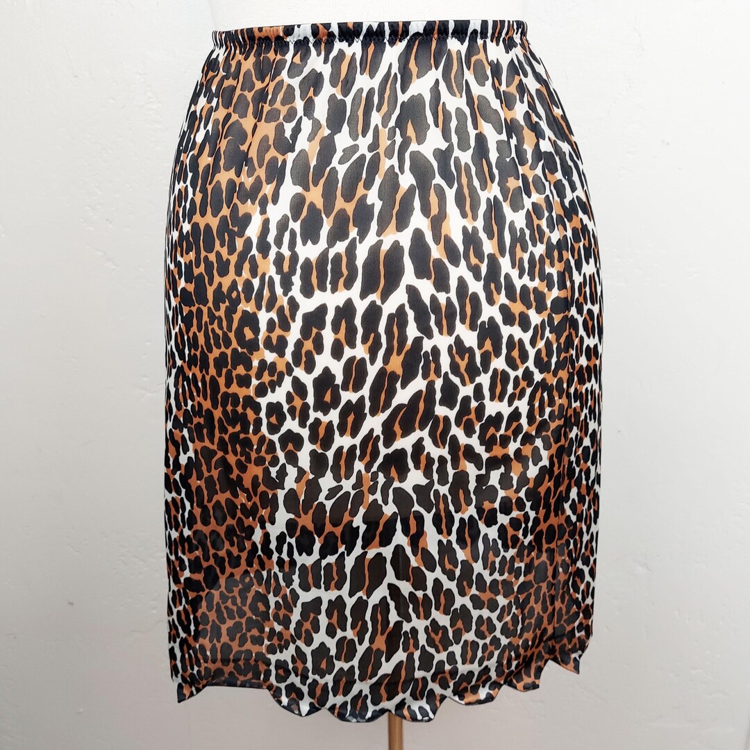S Vanity Fair Vintage 1950's Leopard Print Nylon Half Slip Skirt Small ...