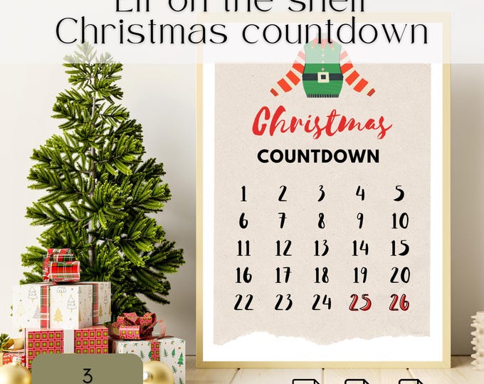 Elf Countdown Days Until Christmas Christmas Countdown Christmas Elf ...