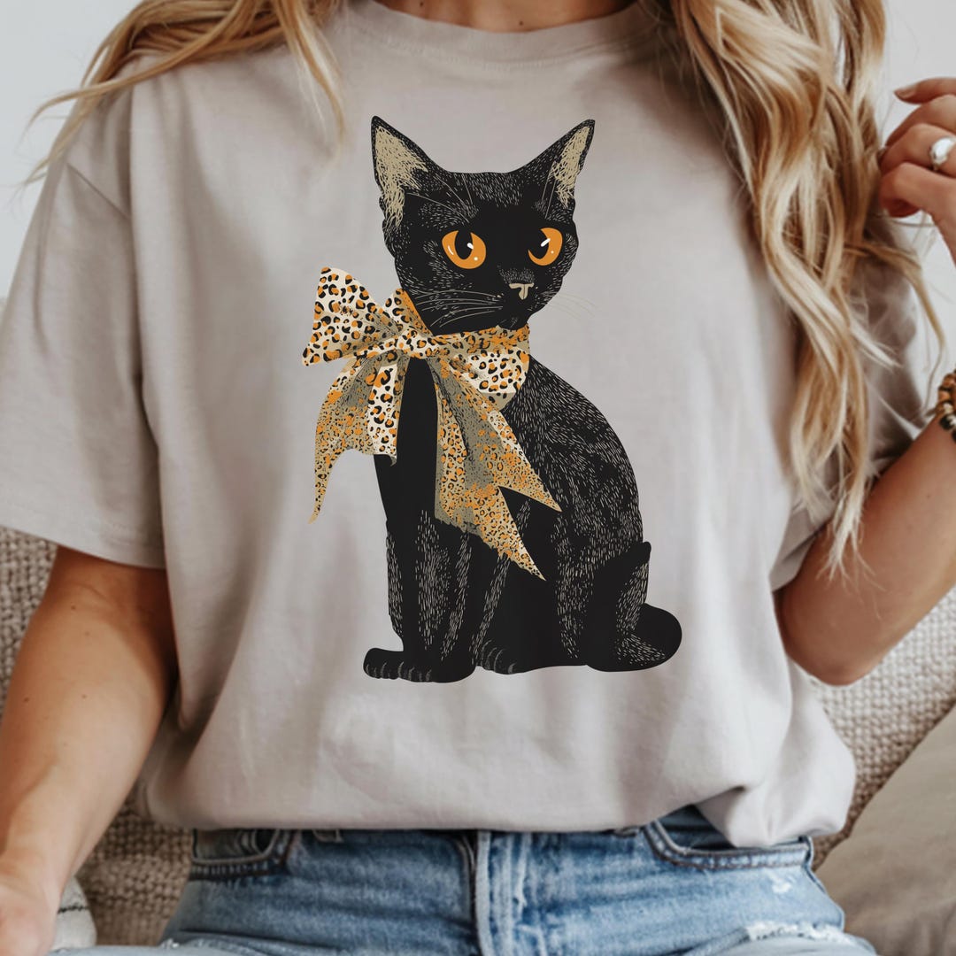 Black Cat Halloween Shirt Design, Spooky Season, Cat Lover Tshirt ...