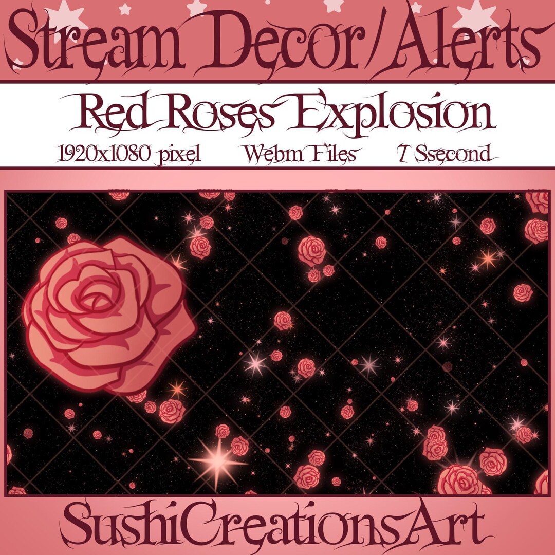 2 Animated Stream Decoration: Red Roses Explosion Twitch Overlay, Love ...